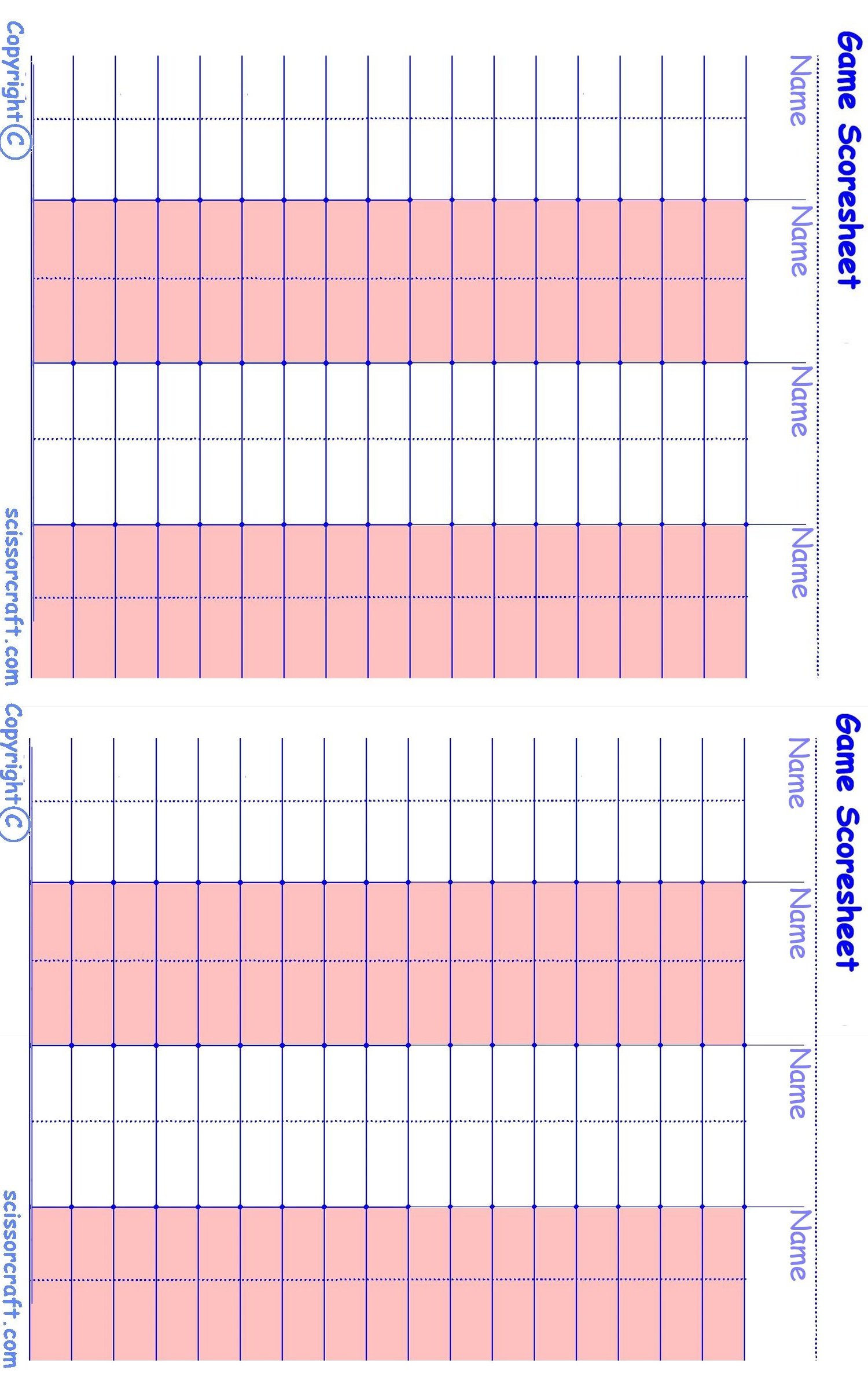 Large Print Score Cards - Theory of Pat